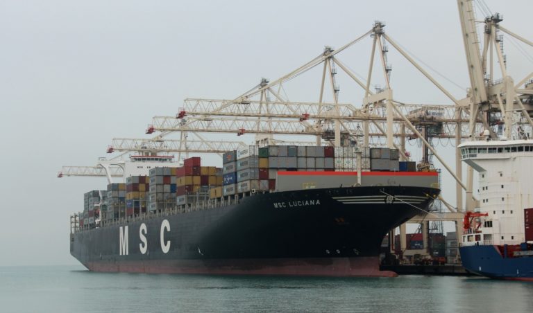 MSC Luciana, the largest container ship ever berthed in Koper - Luka ...